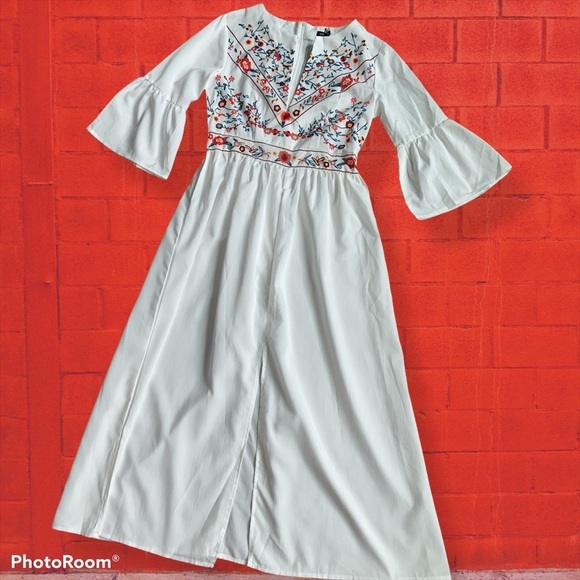 Vonda | Dresses | New Vonda Whitefloral Boho Peasant Dress | Poshmark
